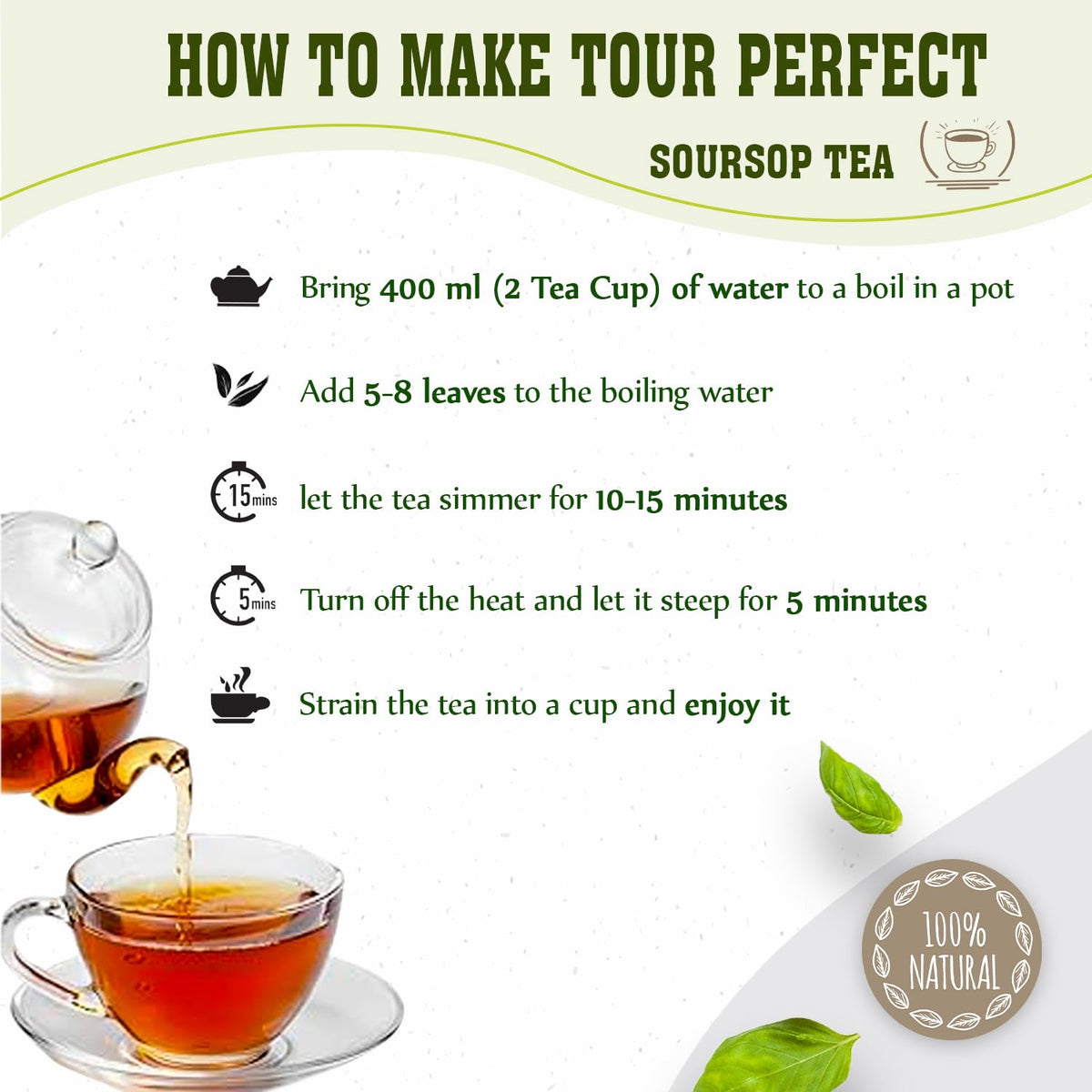 Soursop leaves tea for relaxation