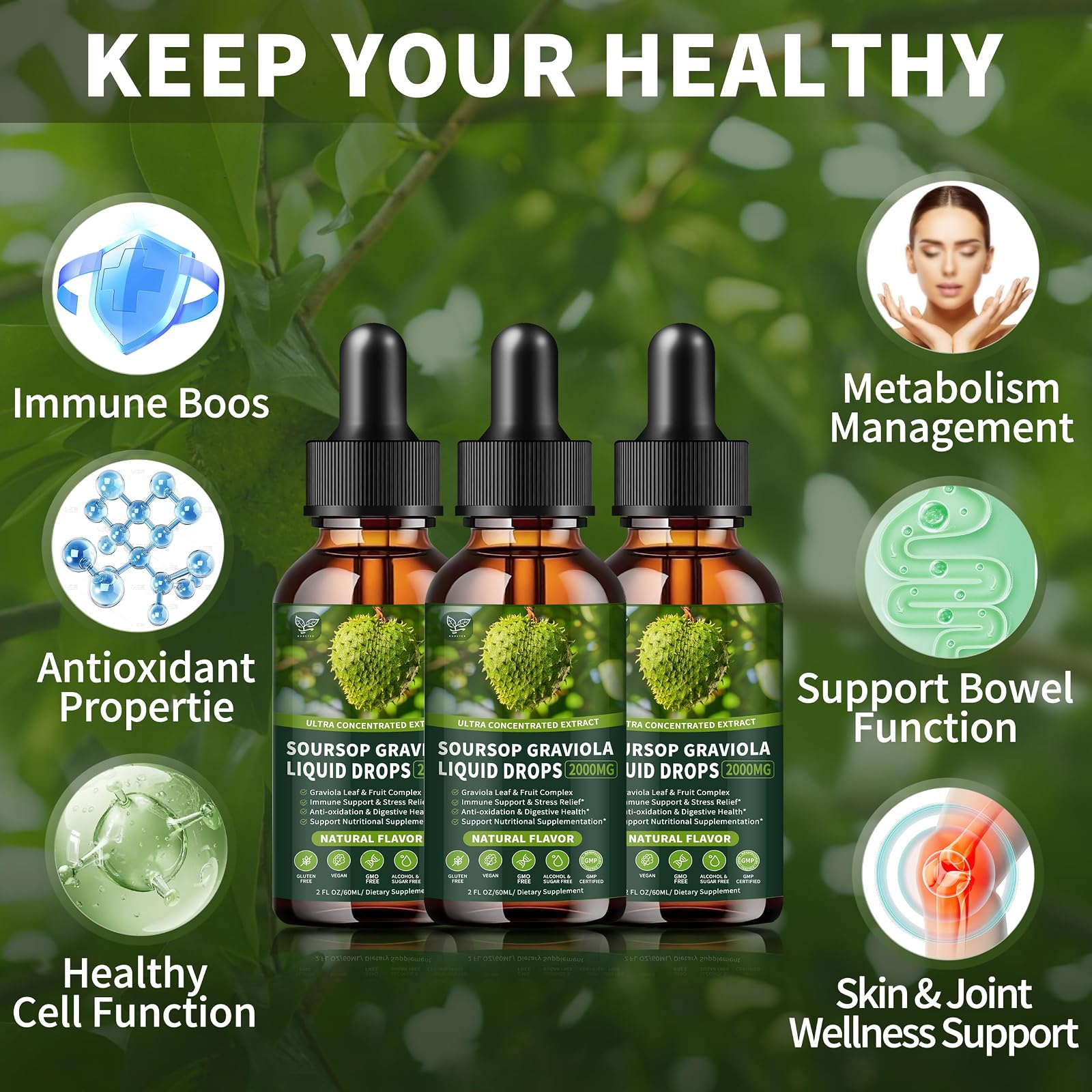 Soursop liquid drops for immune support