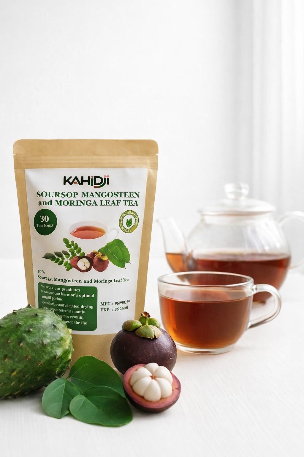 Soursop tea bags for energy