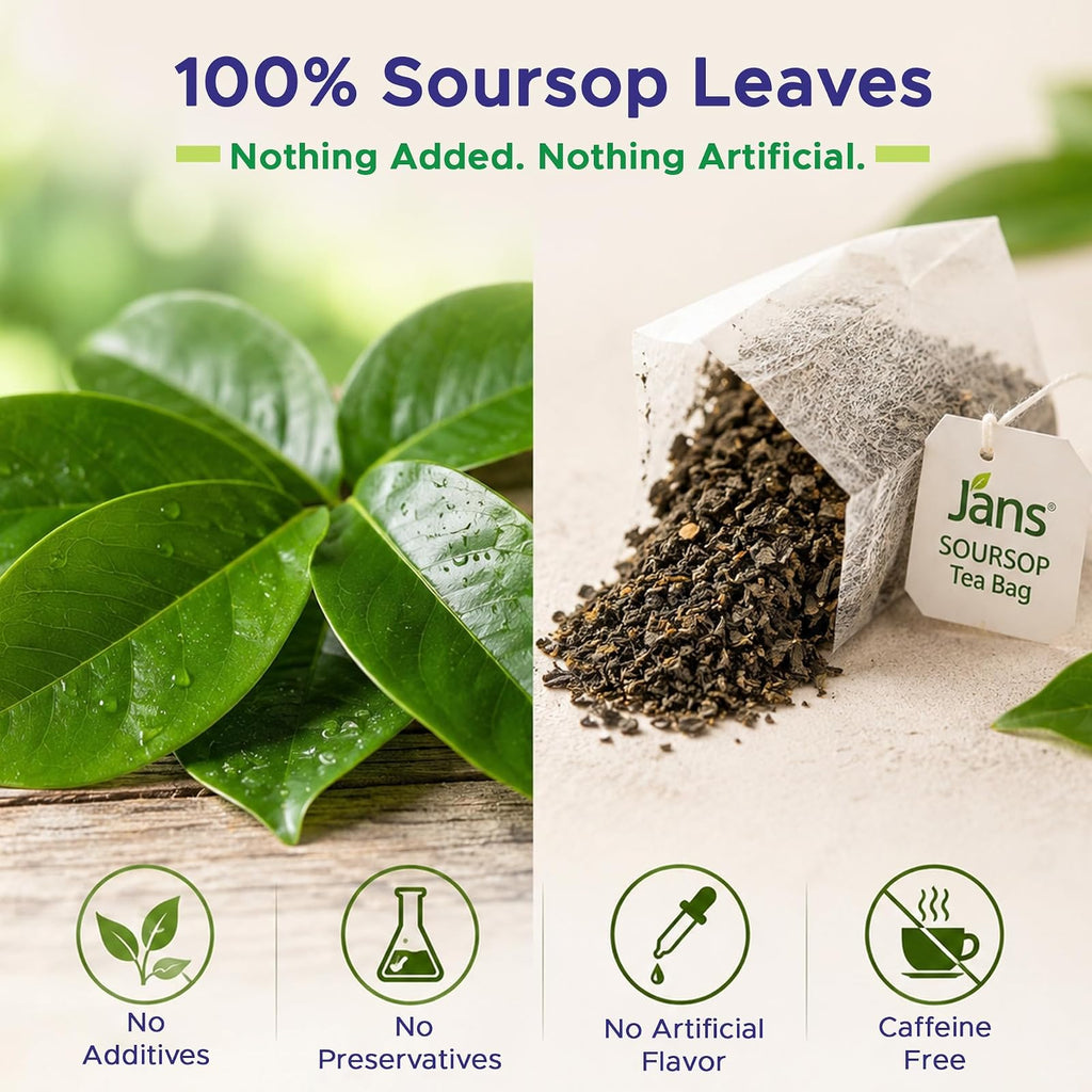 Soursop tea bags for herbal detox