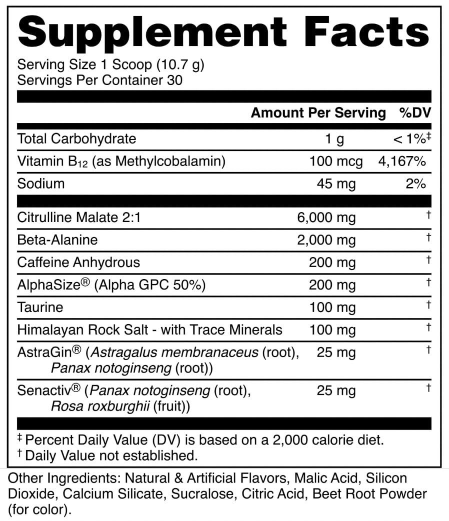 South Beach flavour pre-workout powder