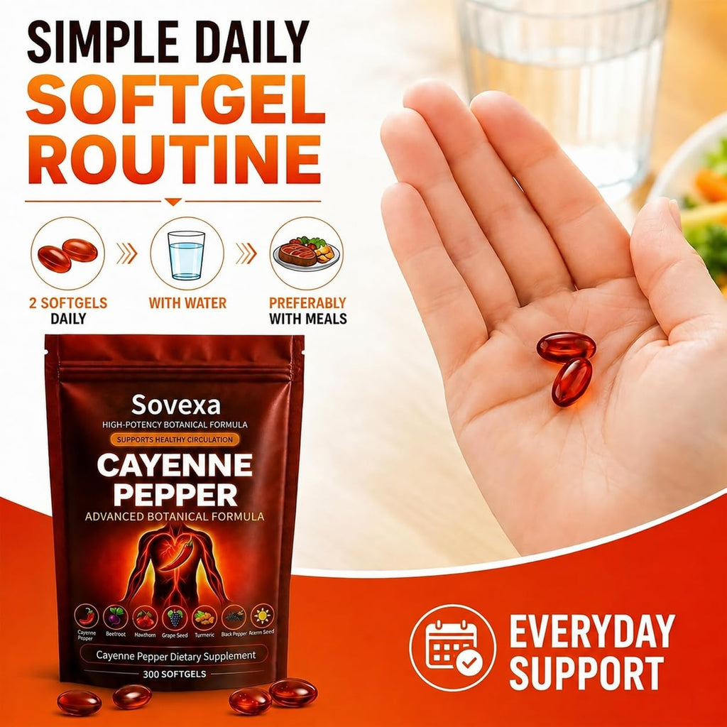 Sovexa Cayenne softgels for energy boost