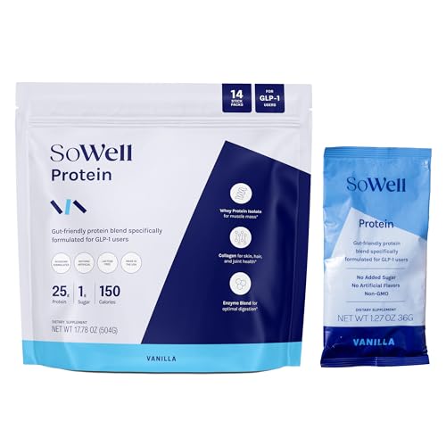 SoWell GLP-1 vanilla protein powder