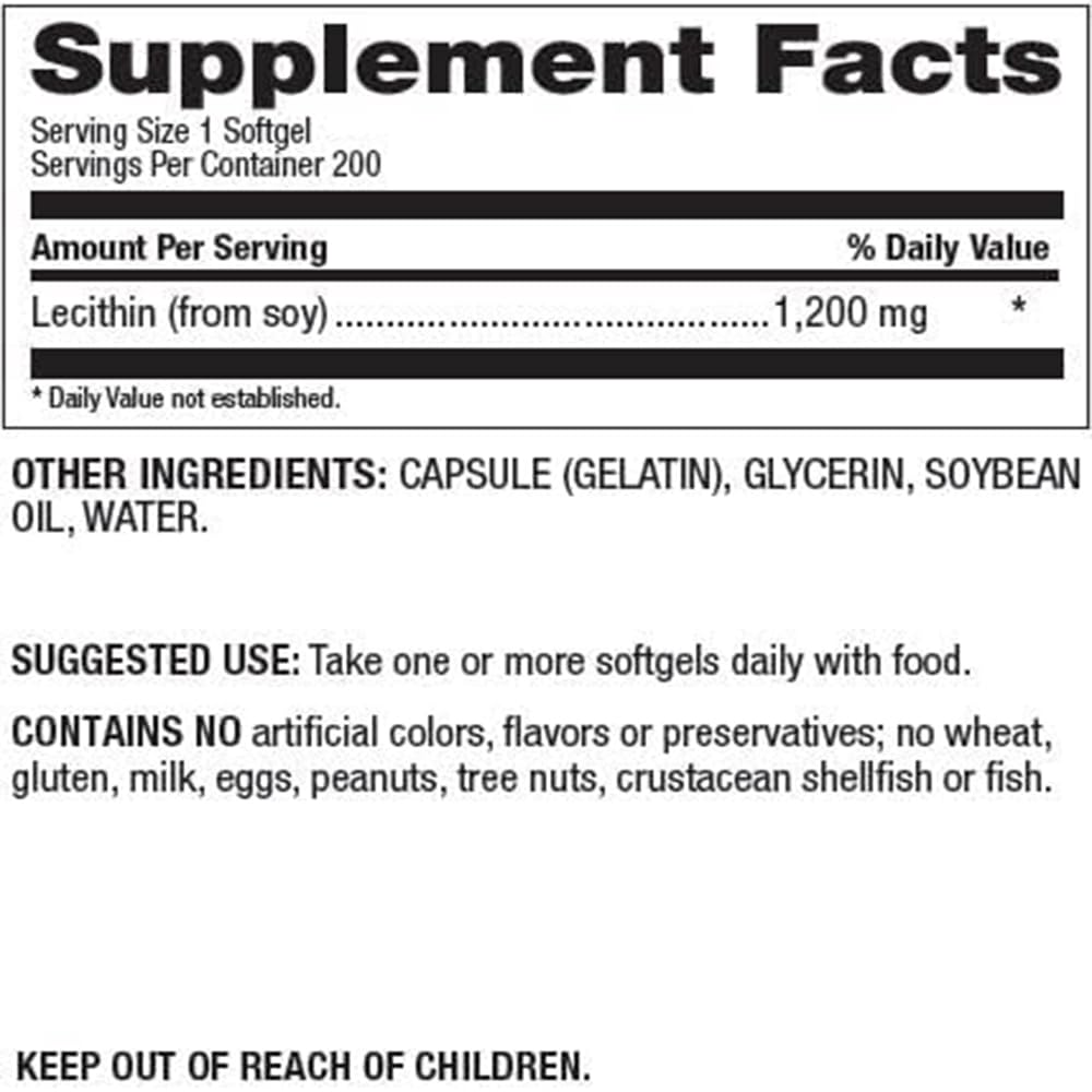 Soy Lecithin 1200 mg softgels