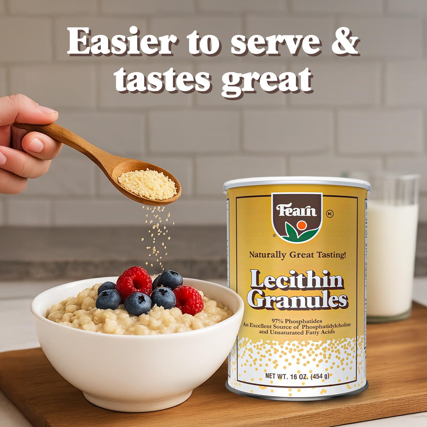 Soy lecithin granules for smoothies
