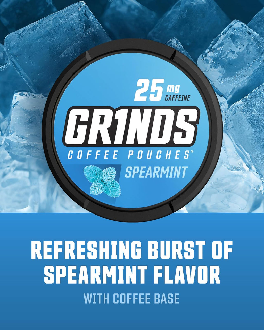 Spearmint flavour coffee pouches for endurance