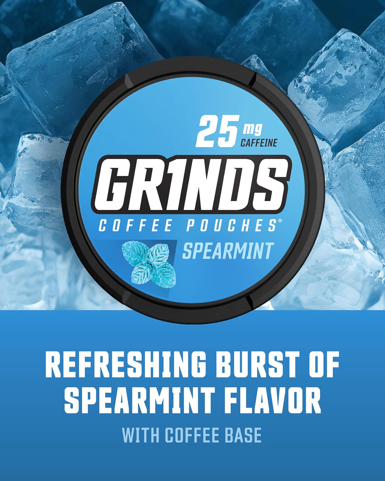 Spearmint flavour coffee pouches for endurance