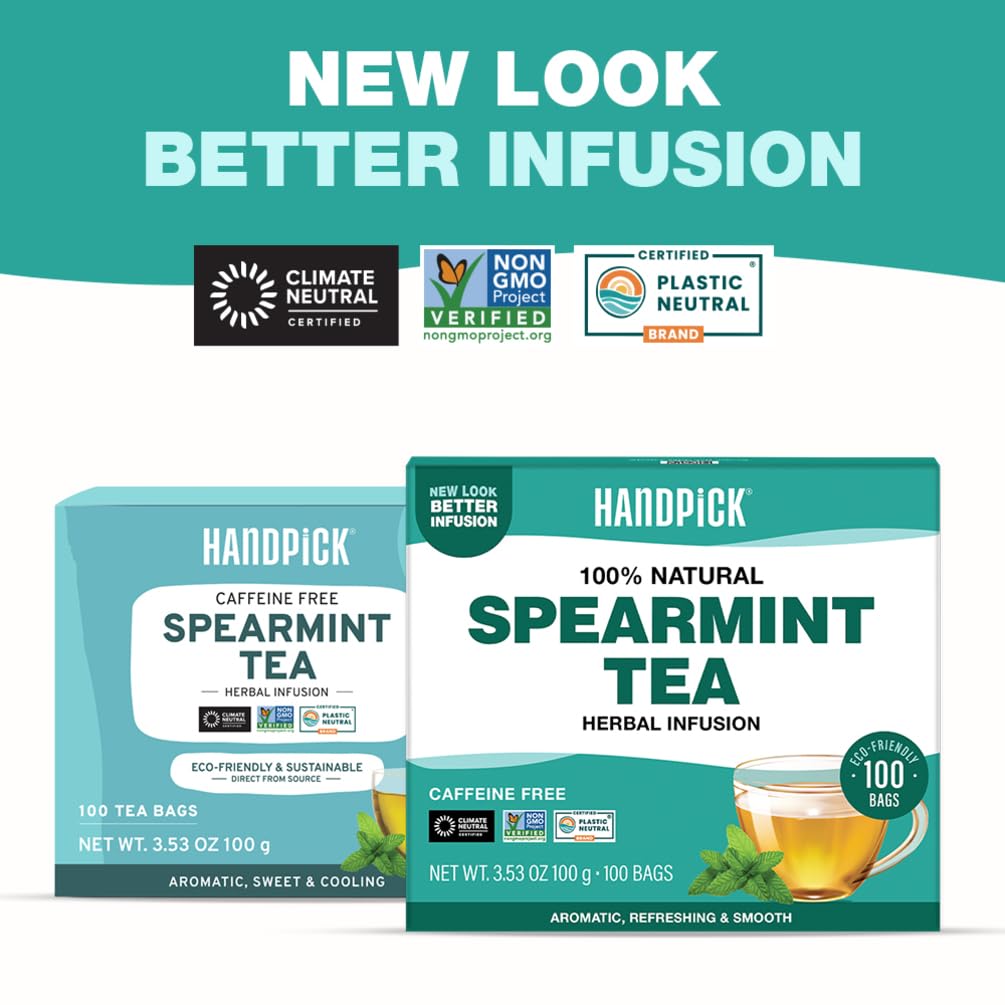 Spearmint tea bags for refreshing taste