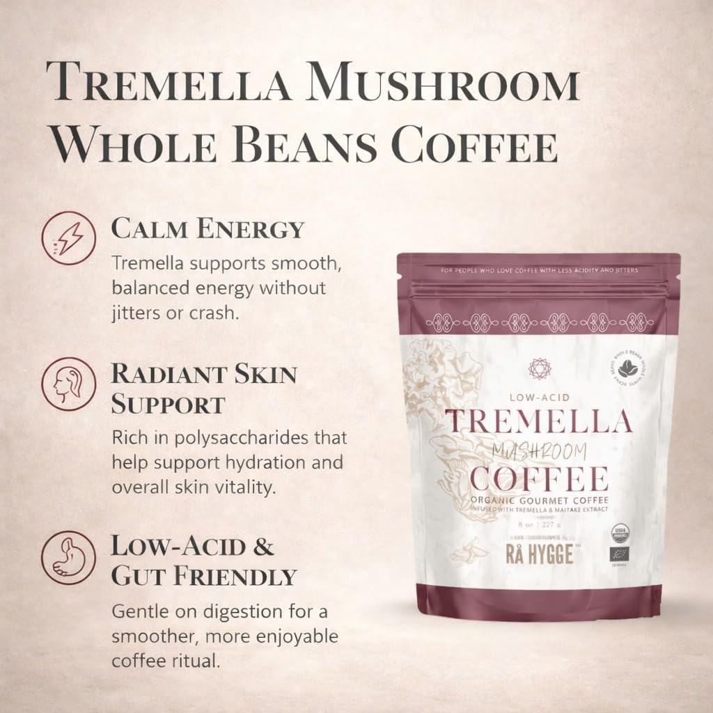 specialty coffee with organic mushrooms