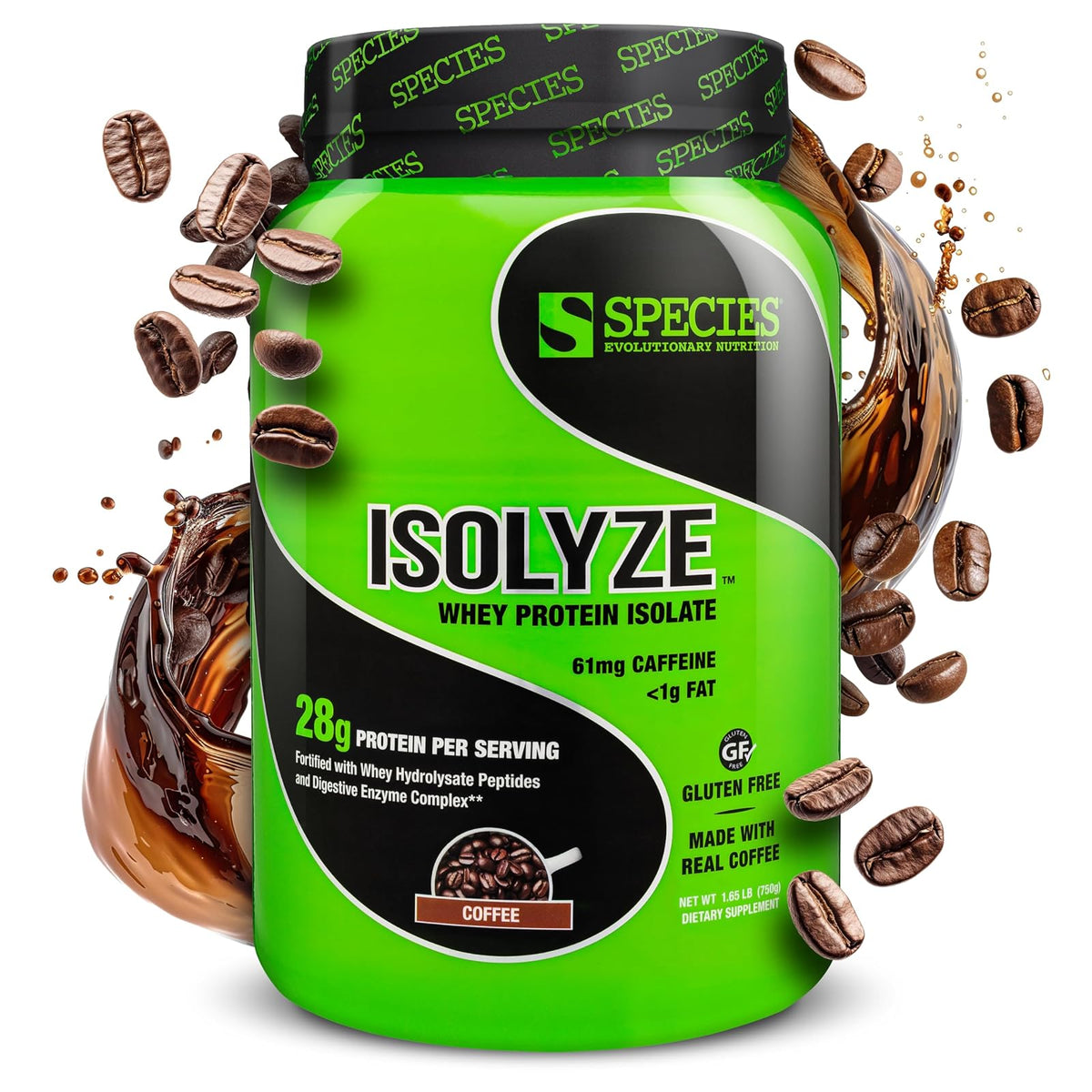 Species Nutrition Isolyze coffee protein powder