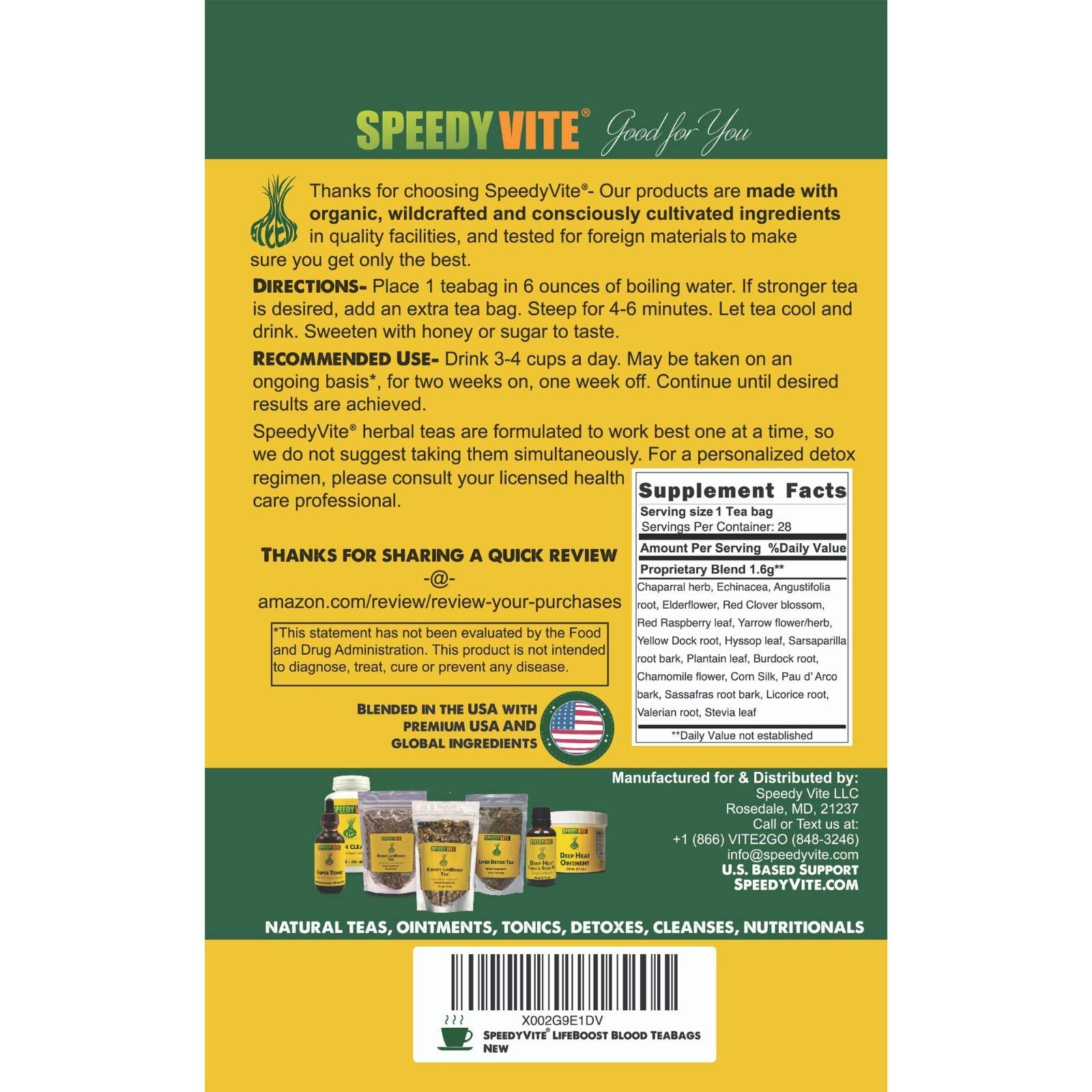 SpeedyVite echinacea tea for colds