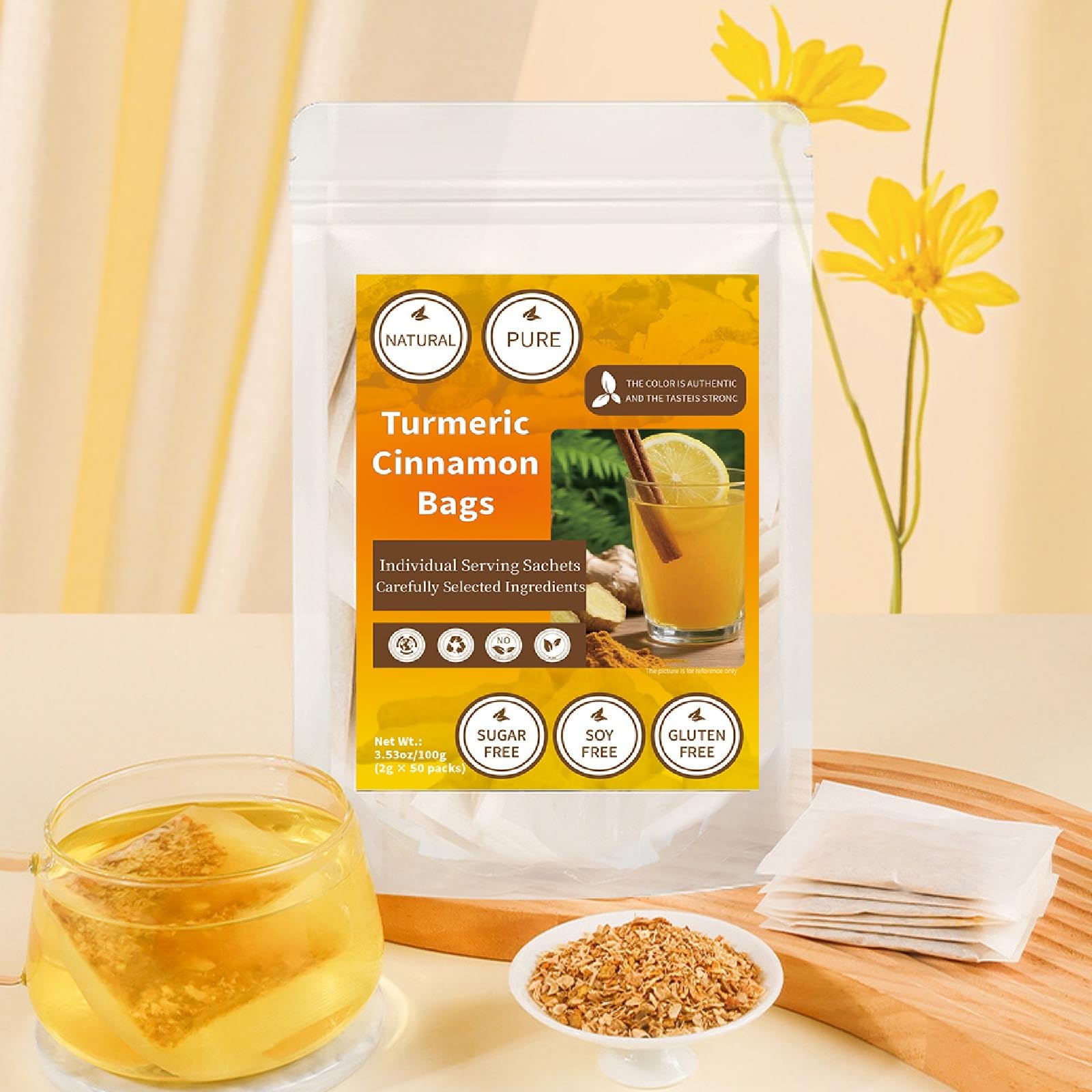 Spicy ginger tea with turmeric benefits