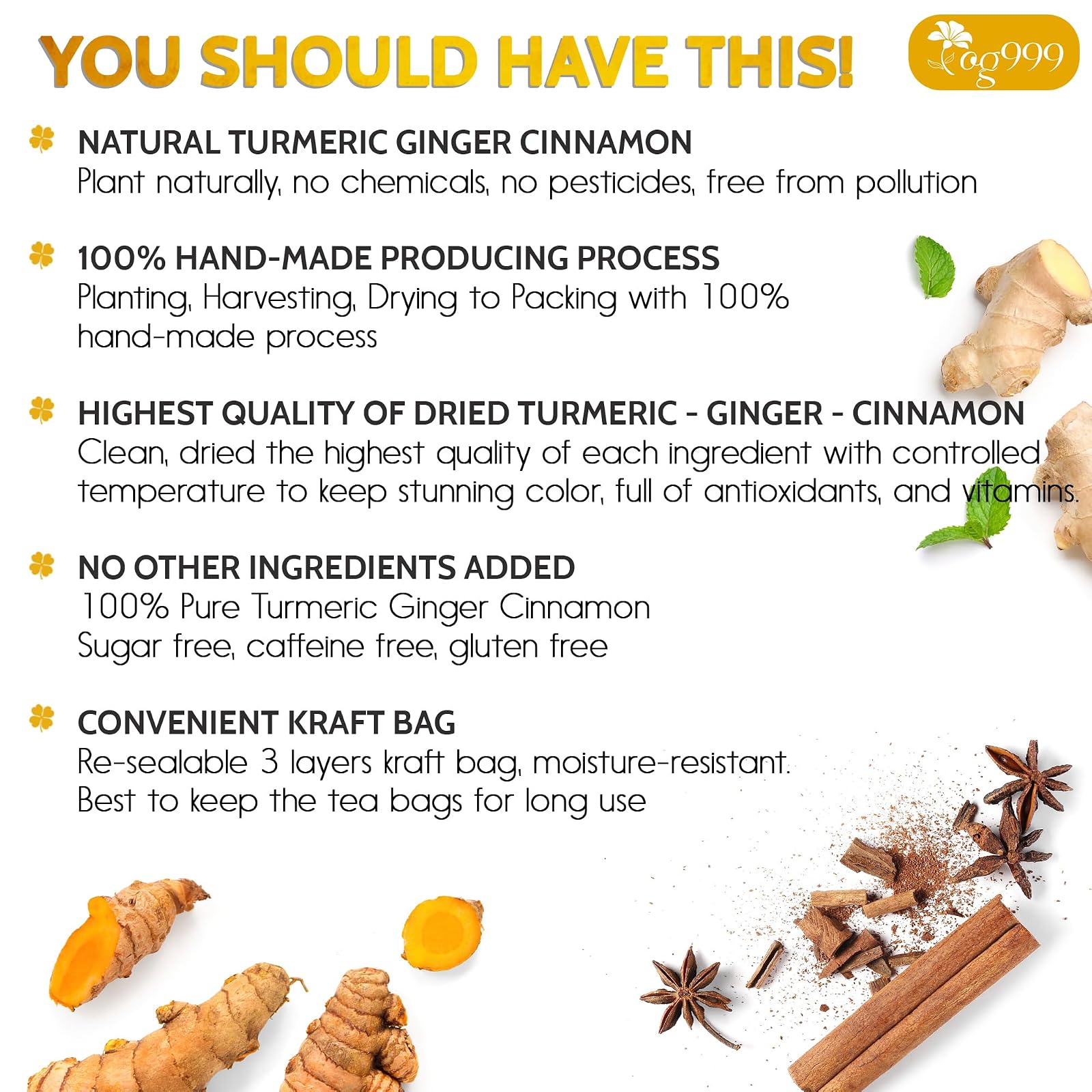 spicy ginger tea with turmeric