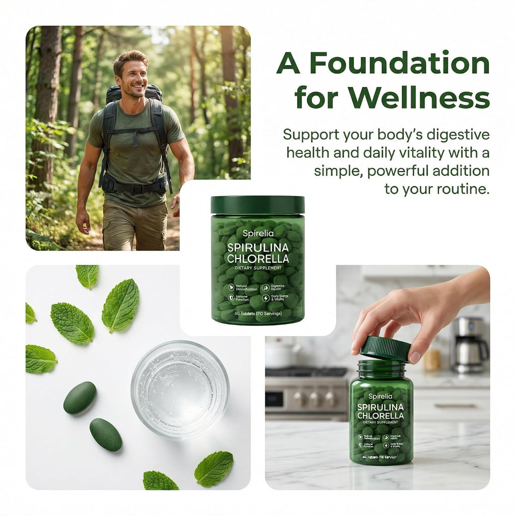 Spirelia spirulina chlorella for vitality
