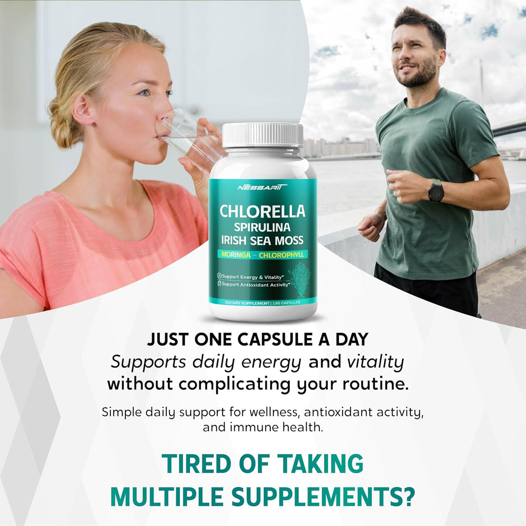 Spirulina and sea moss capsules for men