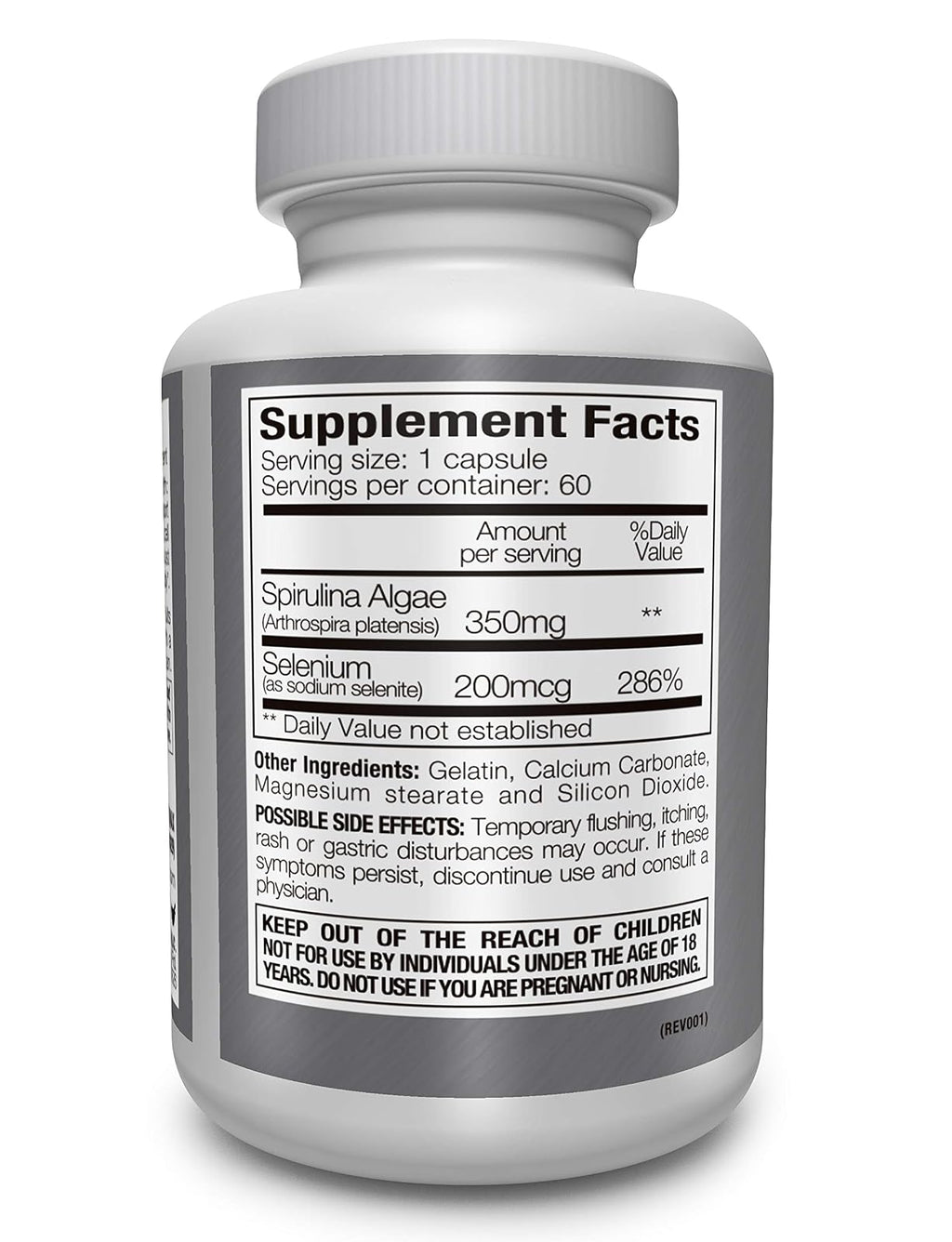 Spirulina and selenium capsules for wellness
