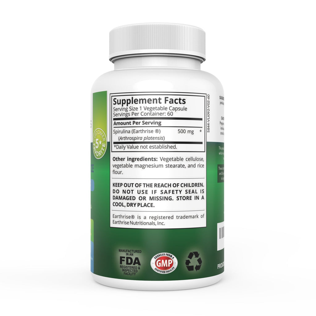 Spirulina capsules for balanced nutrition