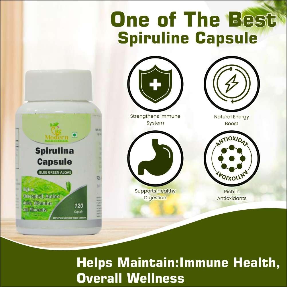 Spirulina capsules for daily nutrition