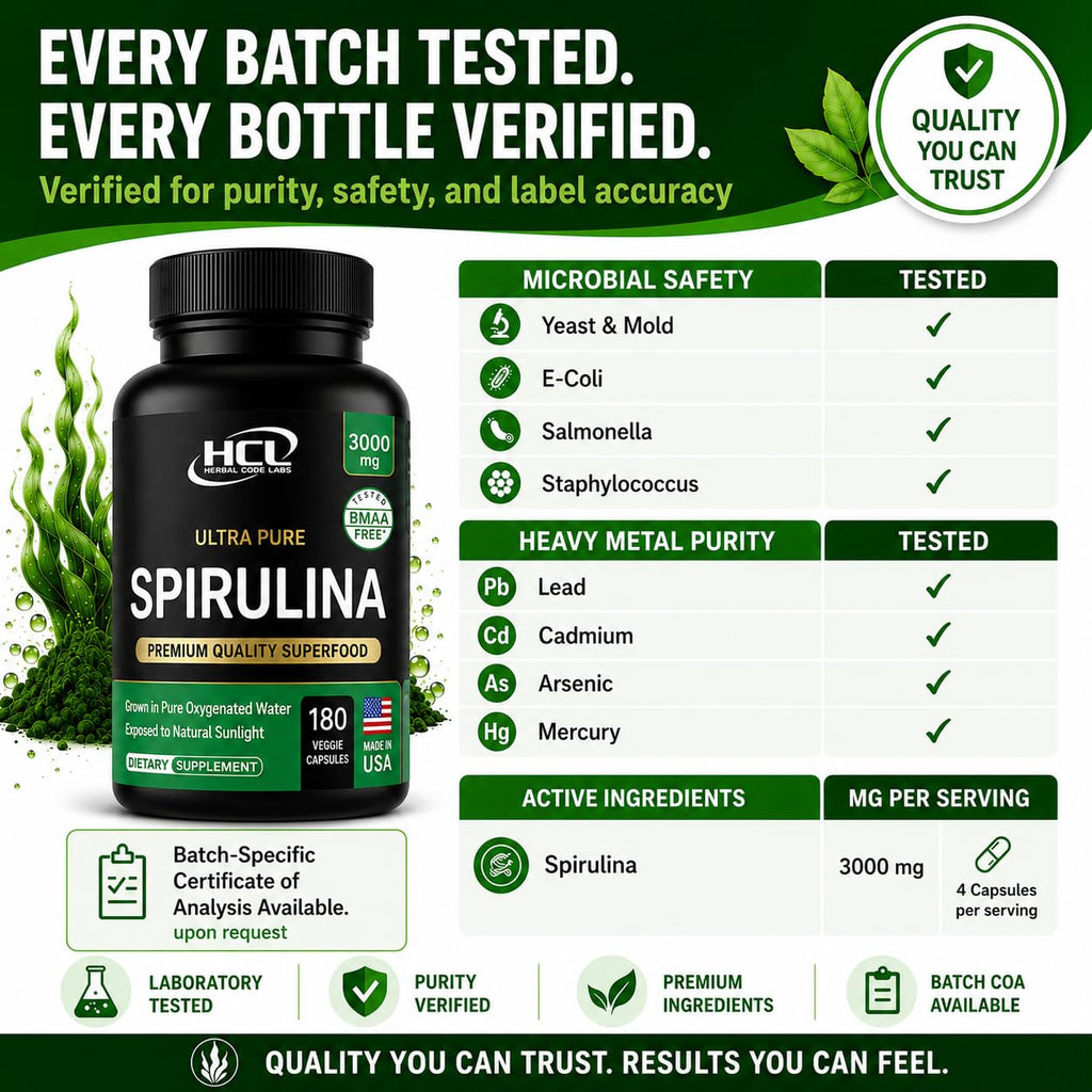 Spirulina capsules for daily nutrition