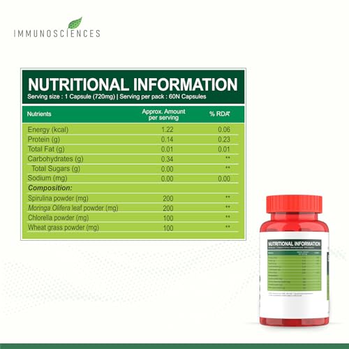 Spirulina capsules for healthy digestion