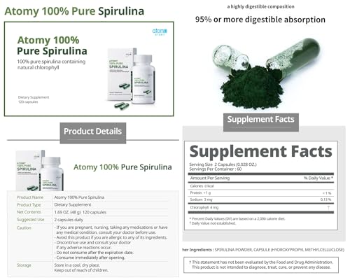 Spirulina capsules for healthy lifestyle