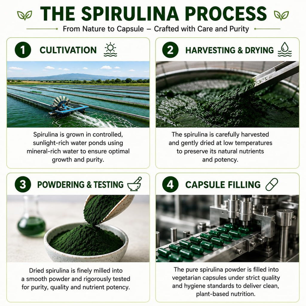 Spirulina capsules for natural vitality