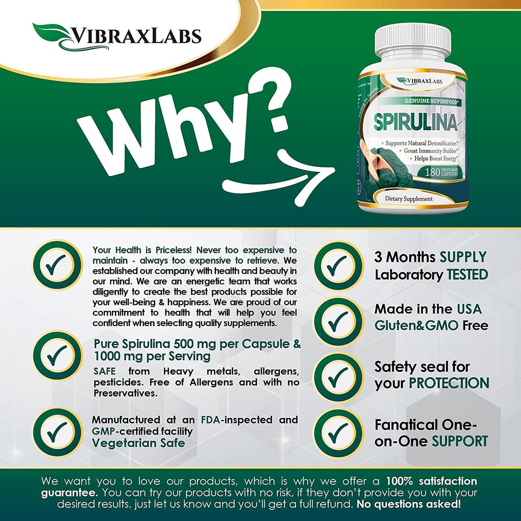 Spirulina capsules for overall wellness
