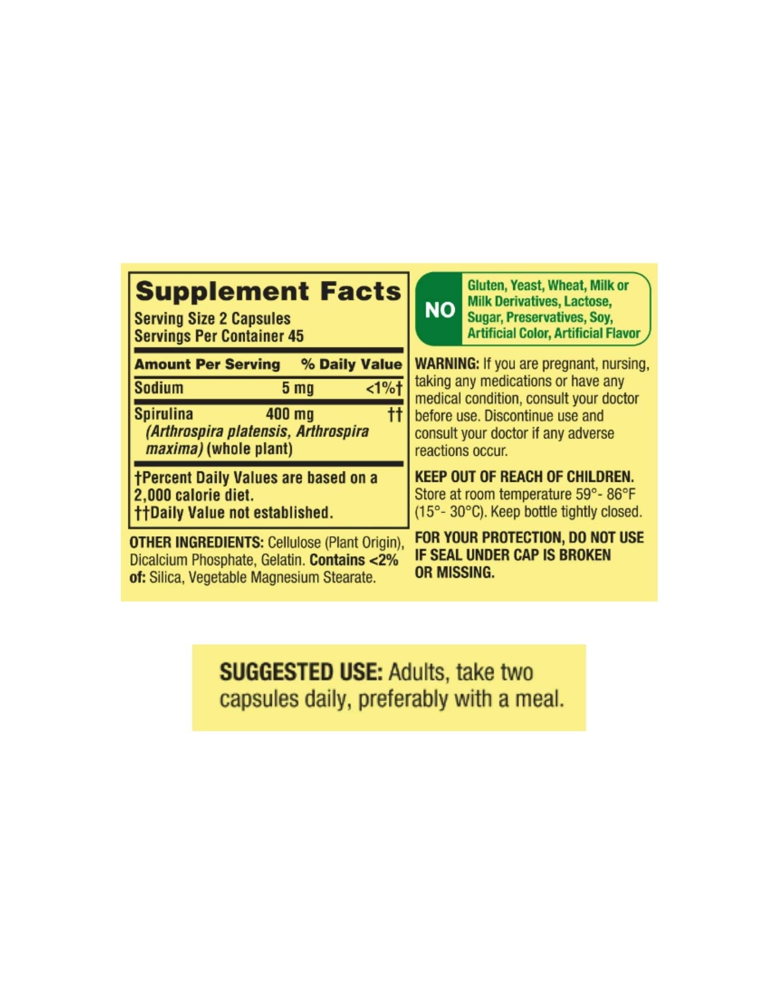 spirulina capsules for vegan protein source