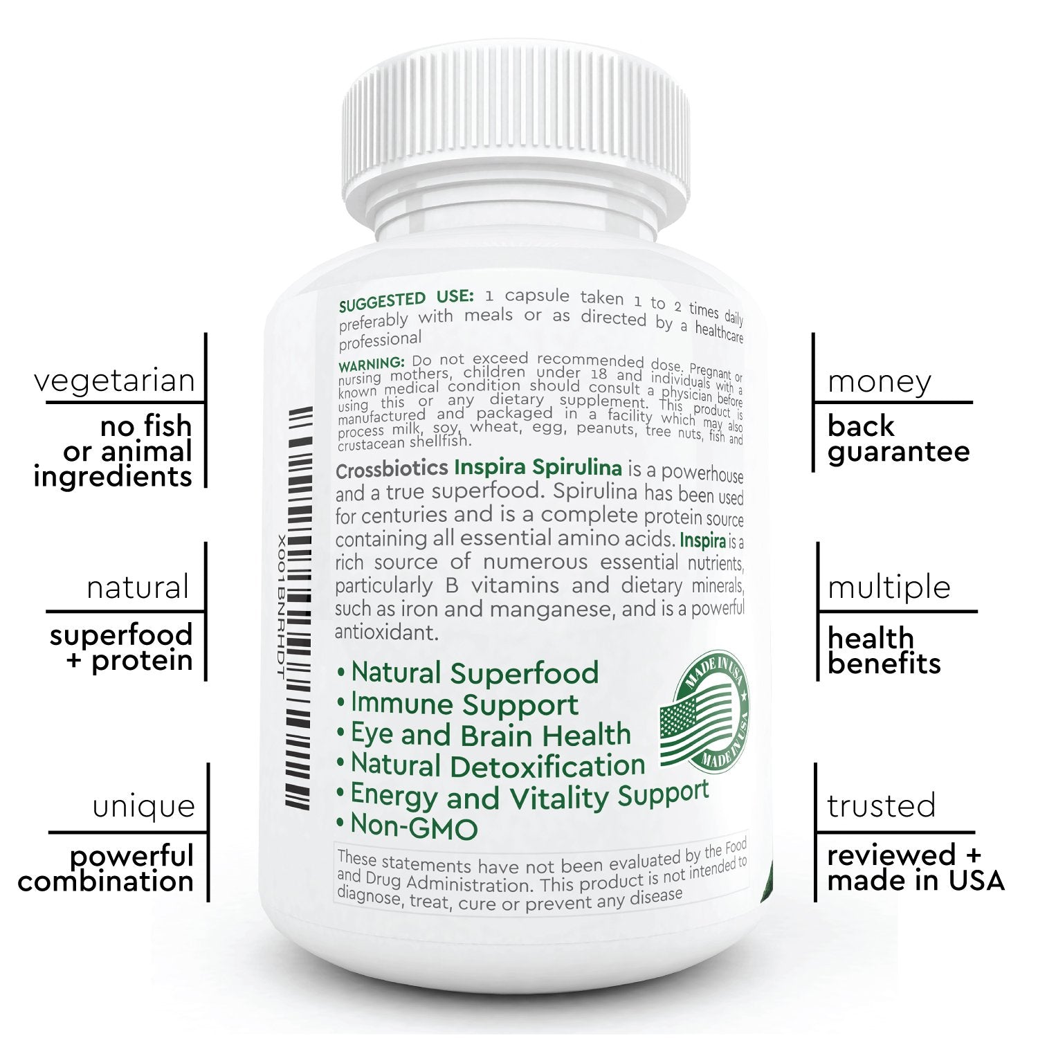 spirulina capsules with no pesticides