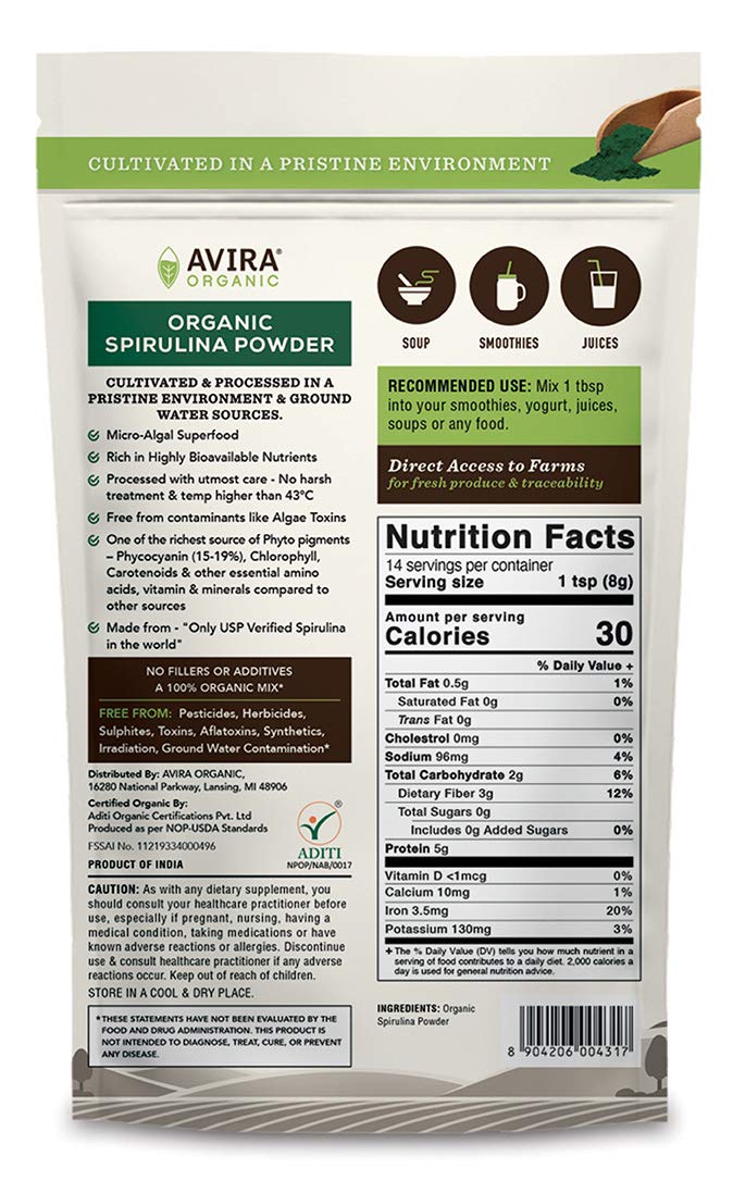 Spirulina powder for enhanced vitality