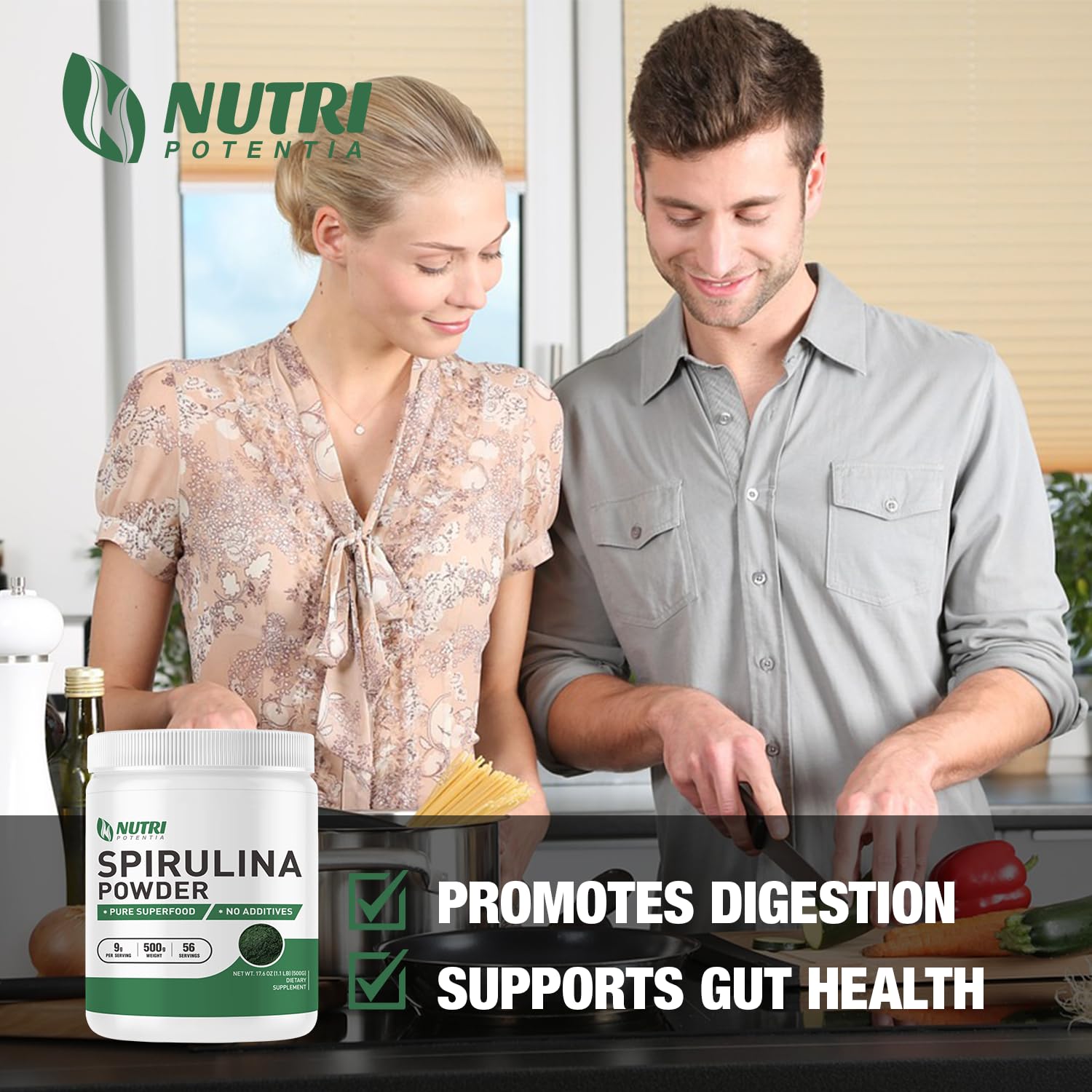 Spirulina powder for plant-based diets