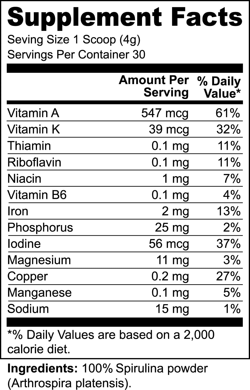 spirulina powder for vegan protein source
