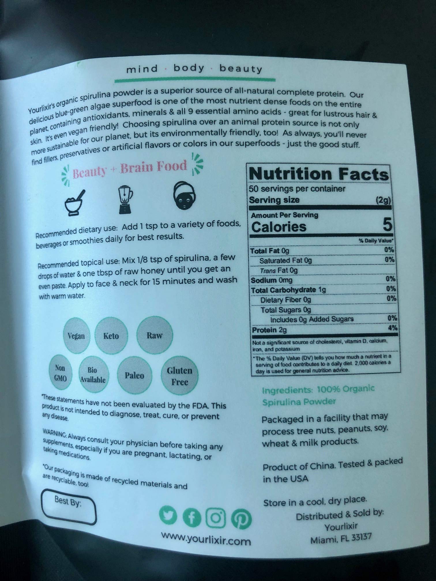 spirulina powder for weight management