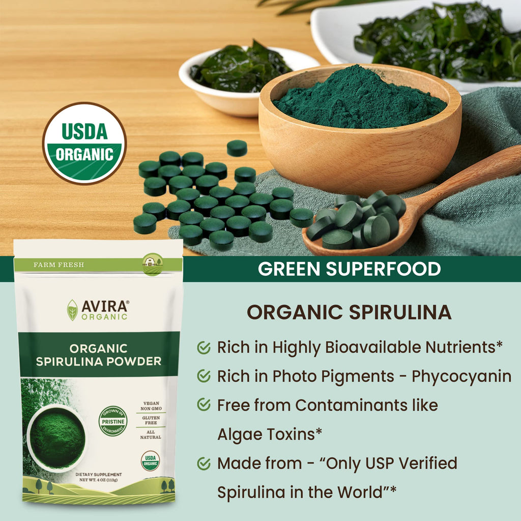 Spirulina powder in resealable bag