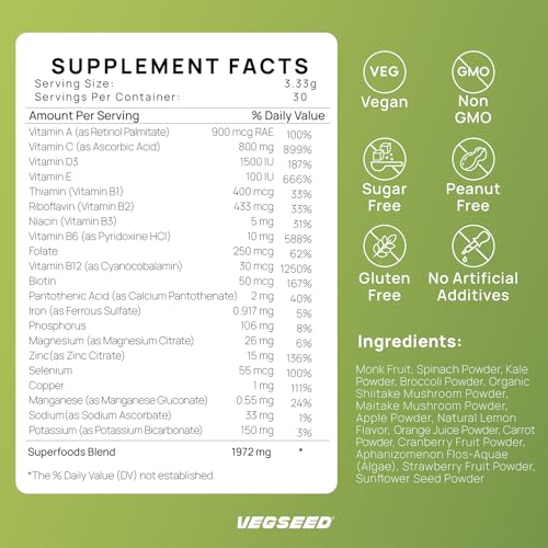 spirulina powder with 21 vitamins