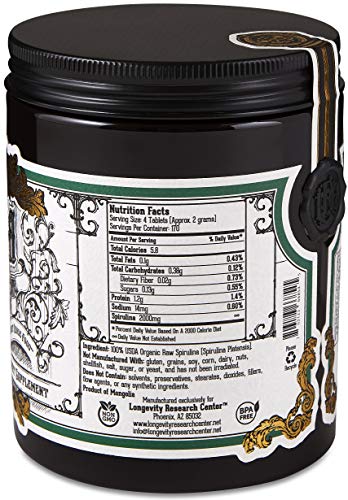 spirulina protein content in tablets