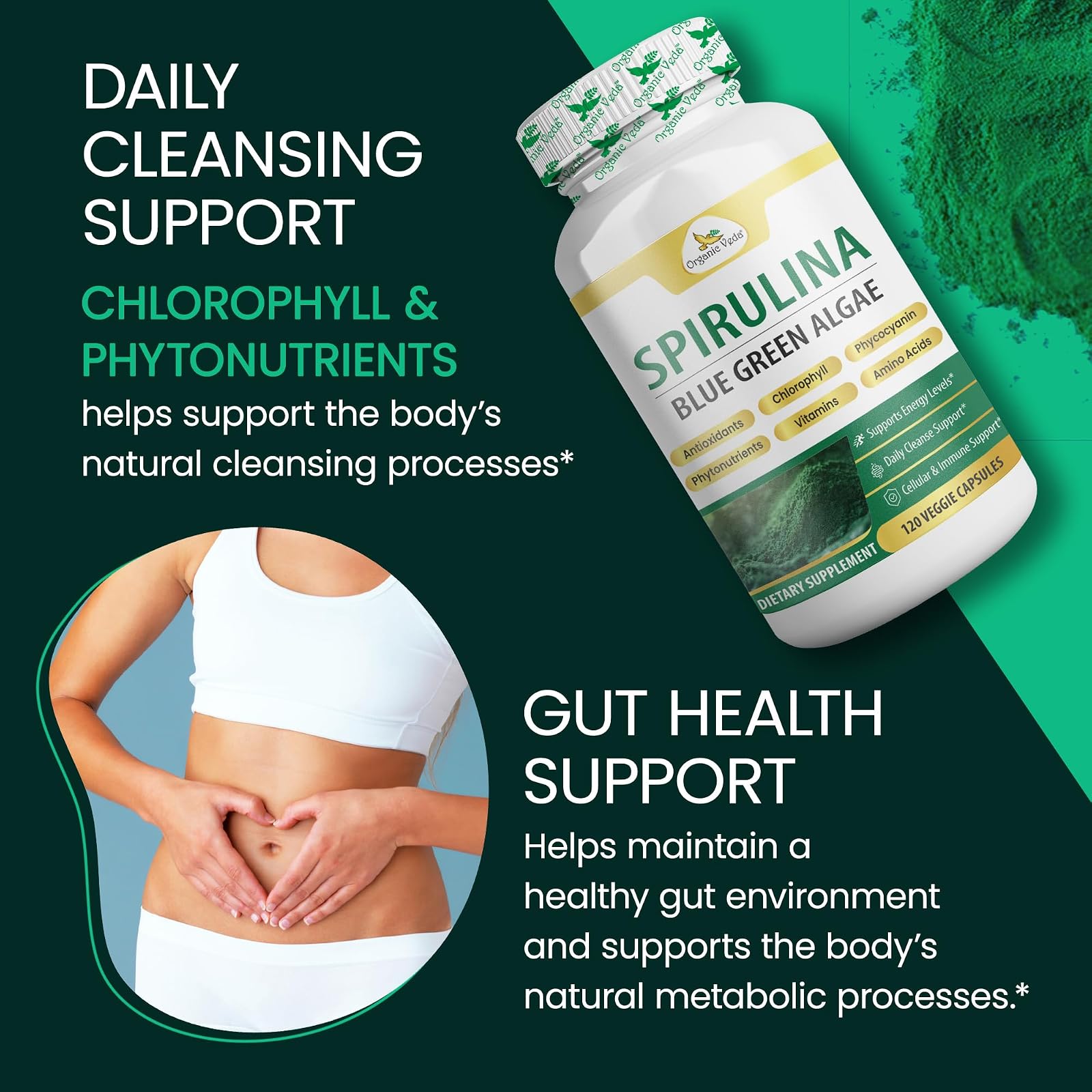Spirulina superfood for daily nutrition