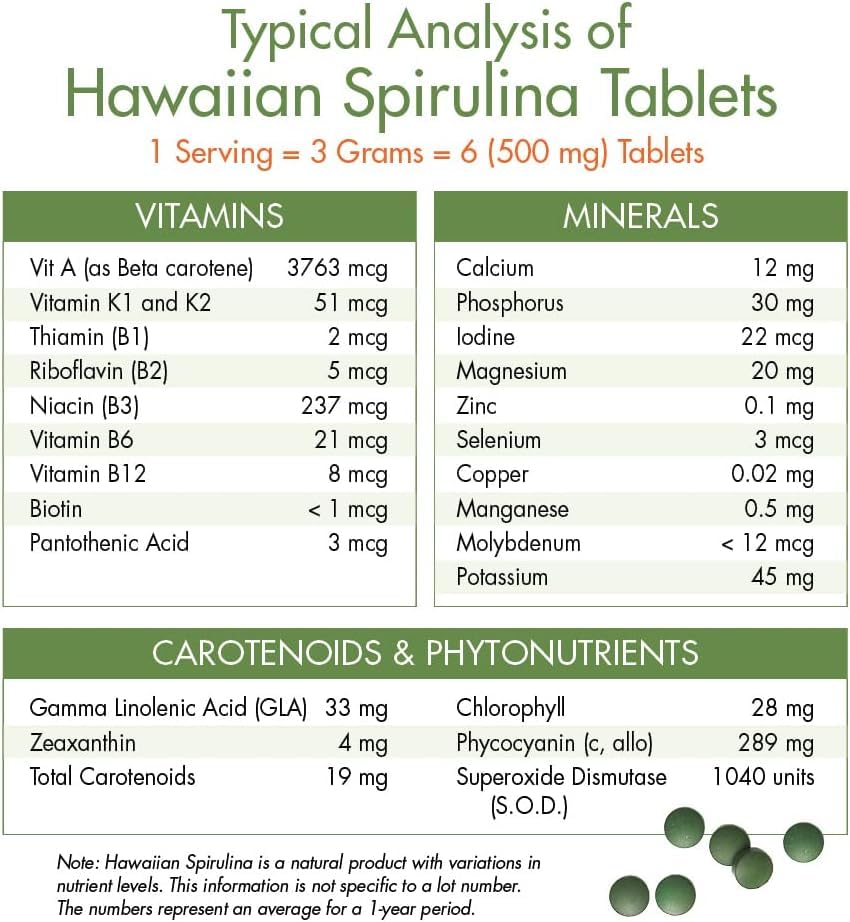 spirulina tablets for daily nutrition