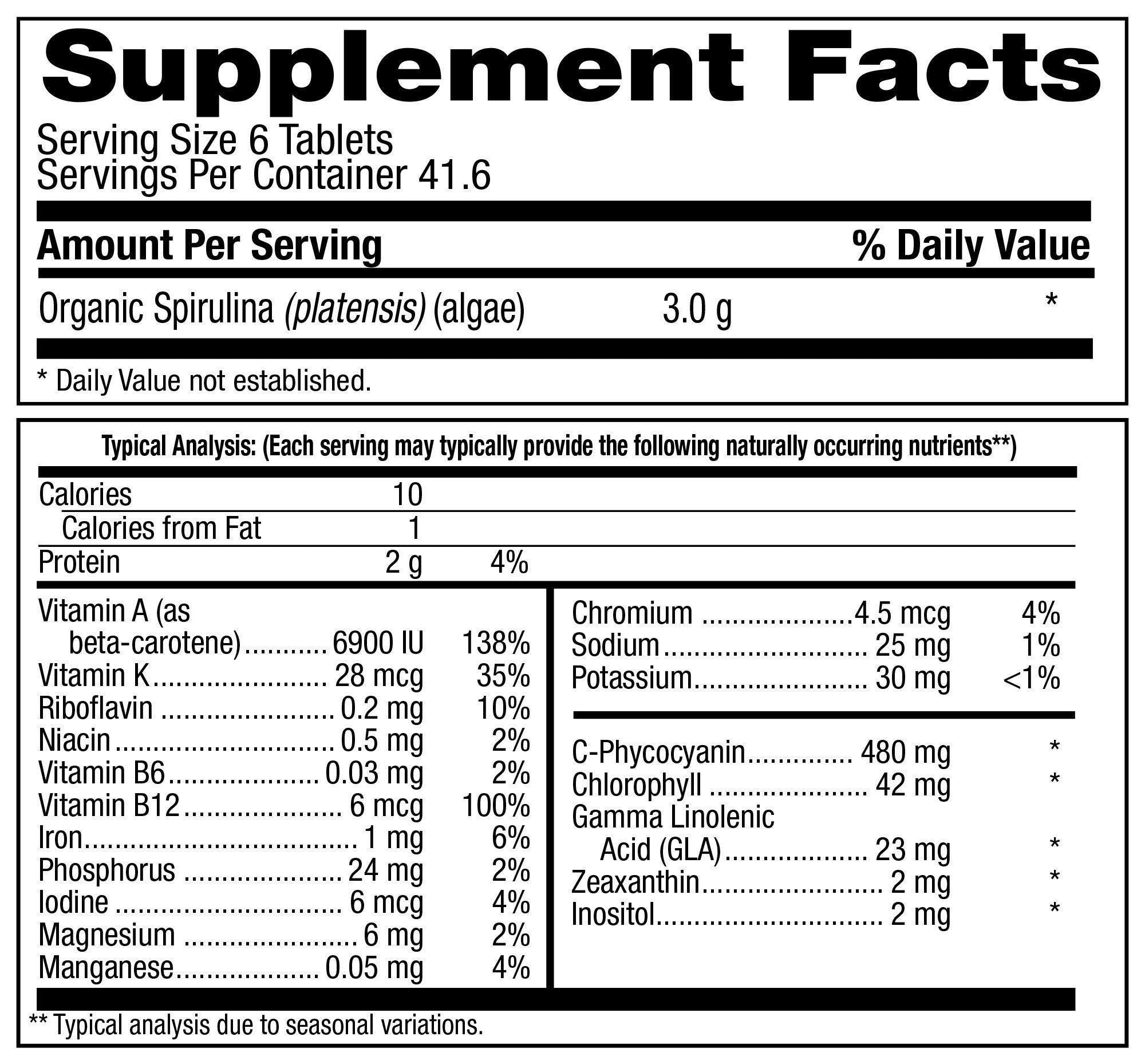 spirulina tablets for daily nutrition