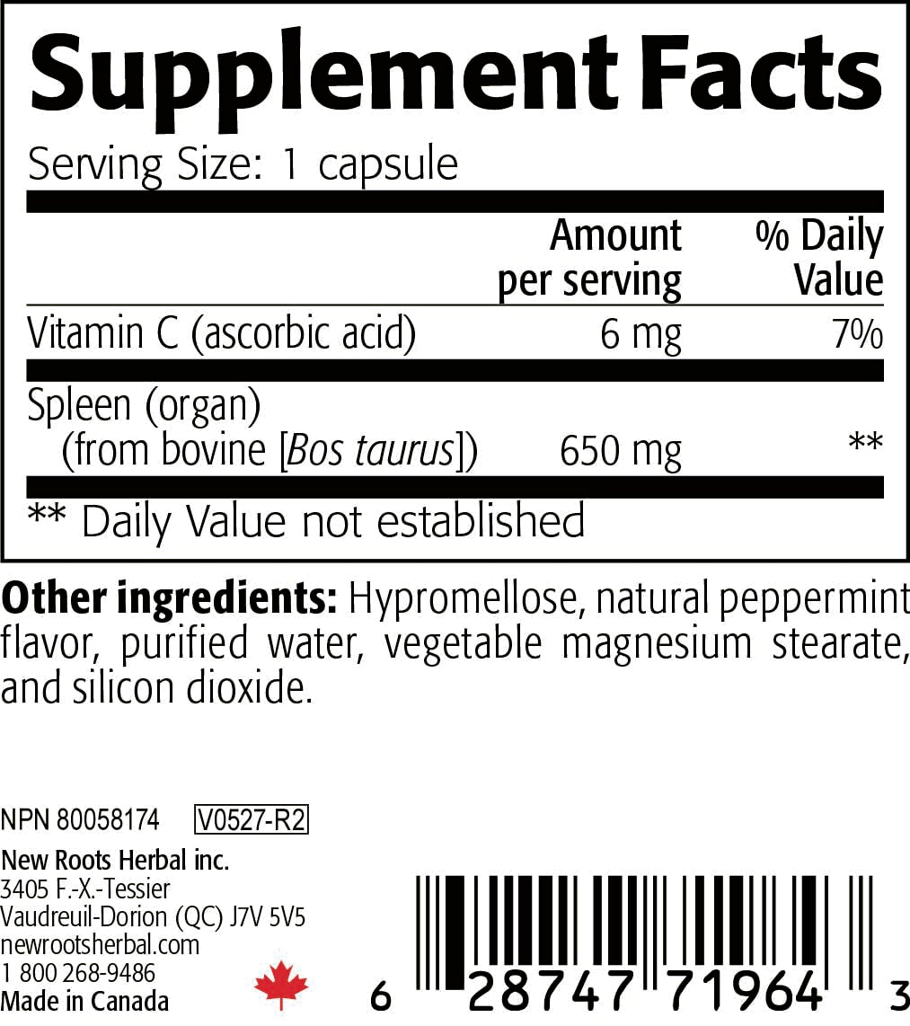 Spleen function enhancement supplement