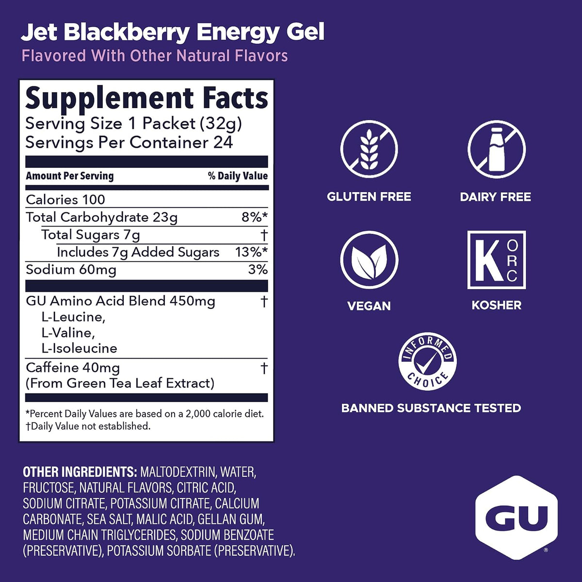 Sports nutrition energy gel 24 count