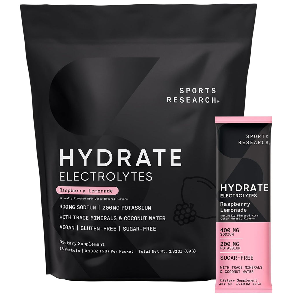 Sports Research electrolyte powder raspberry lemonade