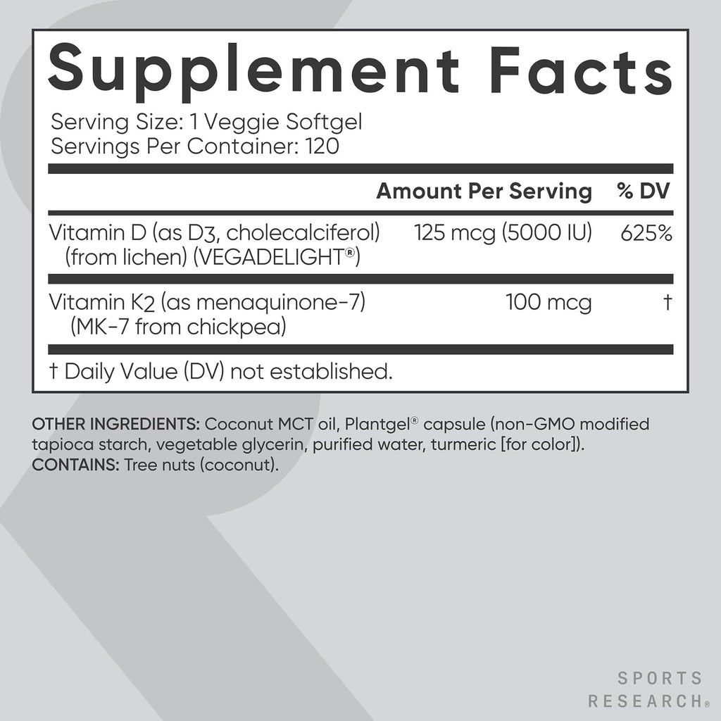 Sports Research vitamin D plantgels
