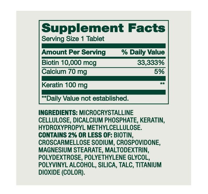 Spring Valley biotin supports nail strength