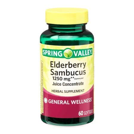 Spring Valley elderberry softgels for wellness