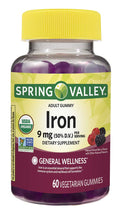 Spring Valley iron gummies for wellness