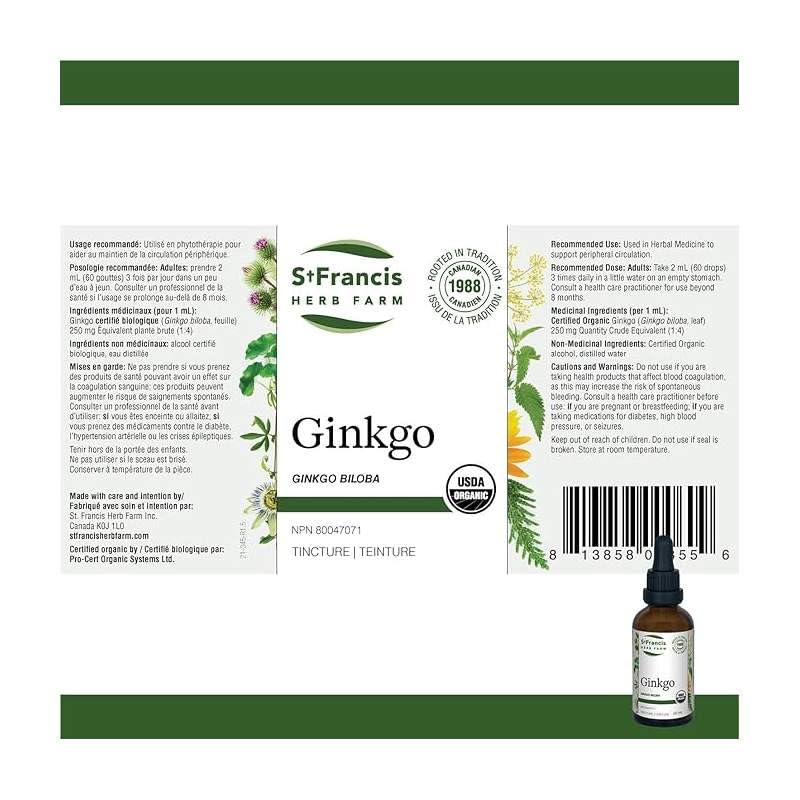 St Francis ginkgo biloba cognitive support