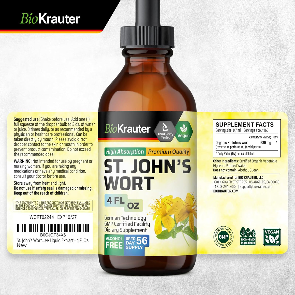 St John's Wort tincture for anxiety relief