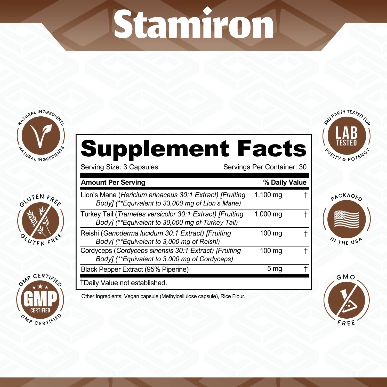 Stamiron mushrooms for cognitive health