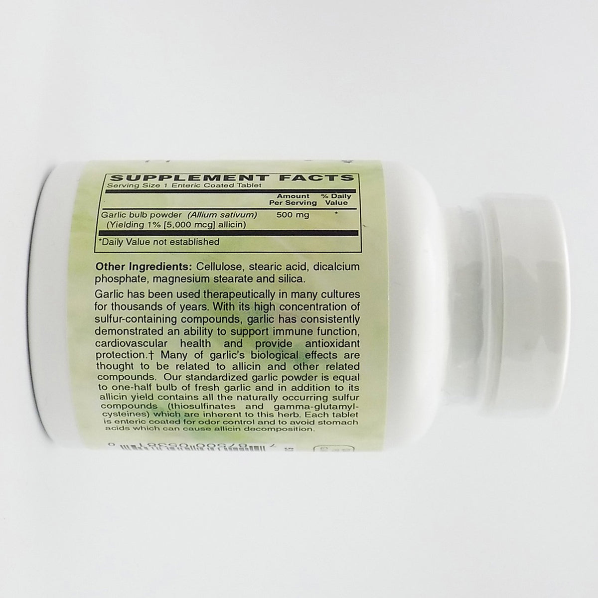 Standardized garlic supplement 500 mg